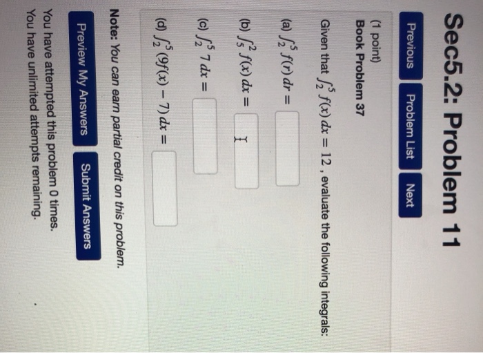 Solved Sec5.2: Problem 11 Previous Problem List Next (1 | Chegg.com
