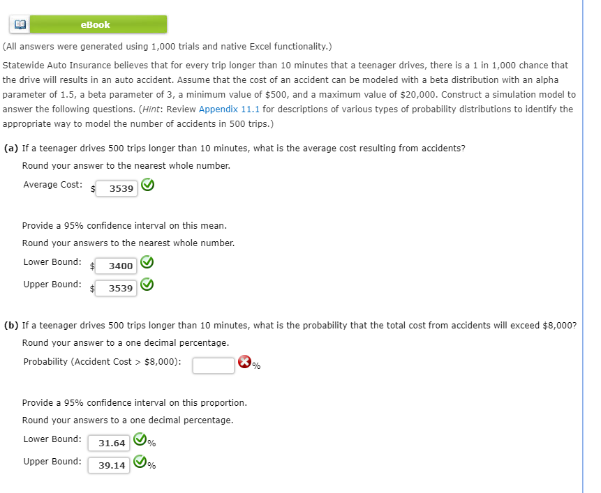 Solved Ebook All Answers Were Generated Using 1 000 Trials