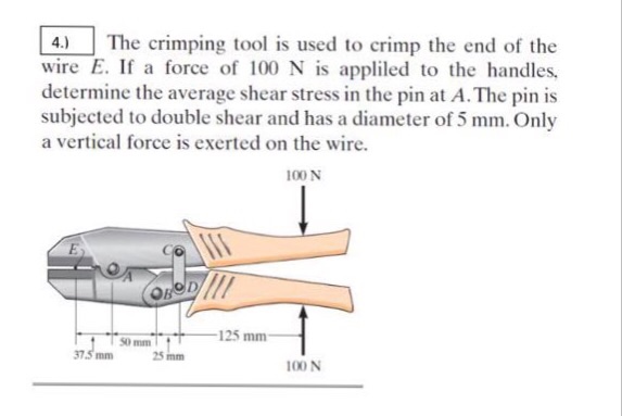 Solved 4) The crimping tool is used to crimp the end of the | Chegg.com