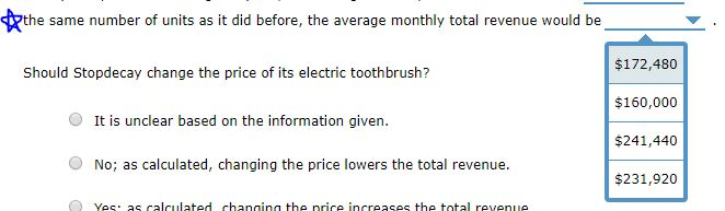Solved The Stopdecay Company sells an electric toothbrush | Chegg.com