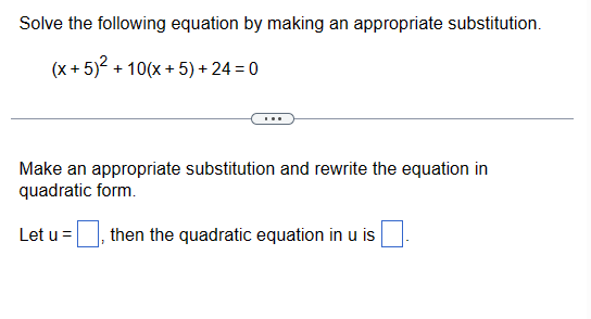Solved Solve the following equation by making an appropriate | Chegg.com