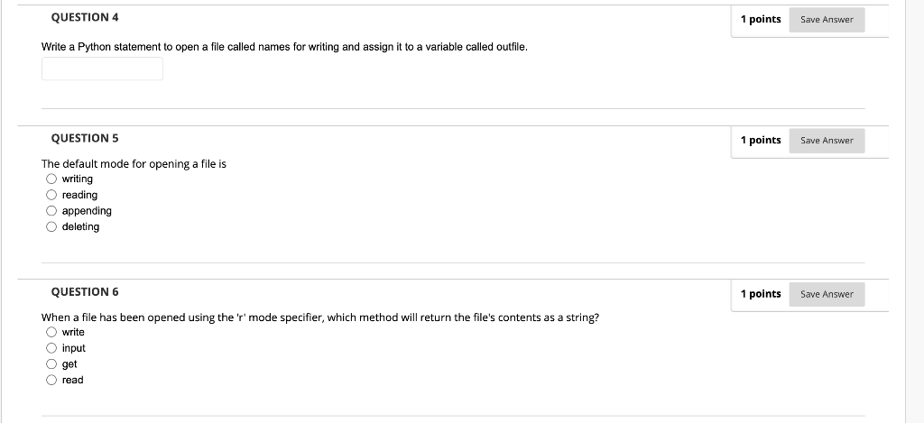 Solved Write a Python statement to open a file called names | Chegg.com