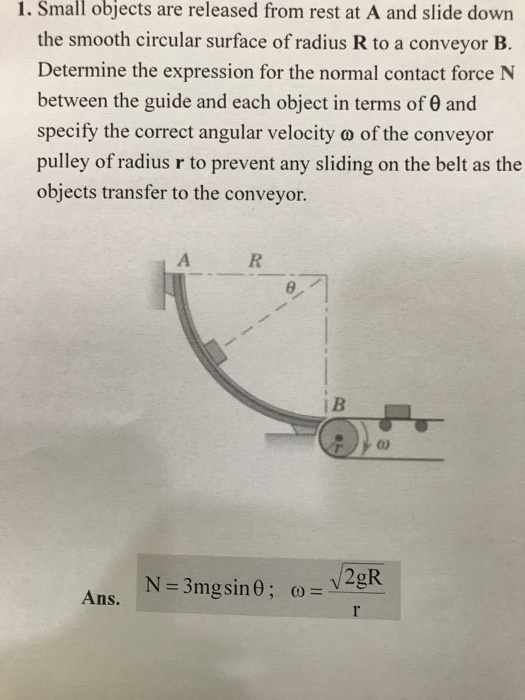 Solved 1. Small objects are released from rest at A and | Chegg.com