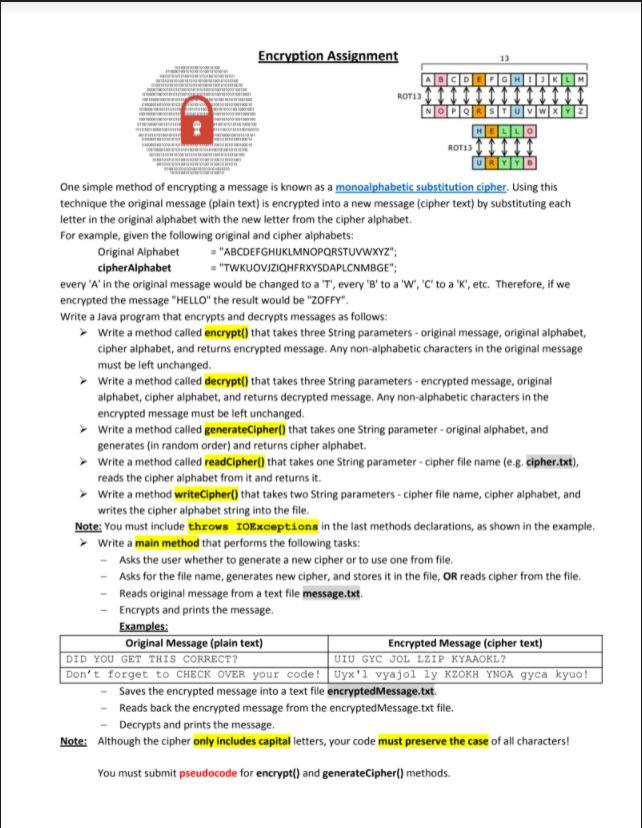 Solved Encryption Assignment 13 त ROT13 NO @s ROT13 MO One | Chegg.com
