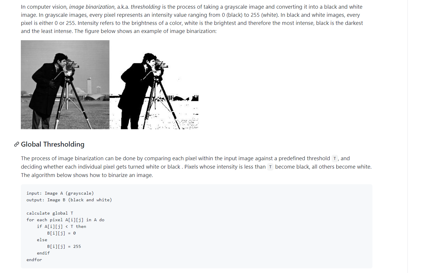 C++ image binarization. Given below is the read | Chegg.com