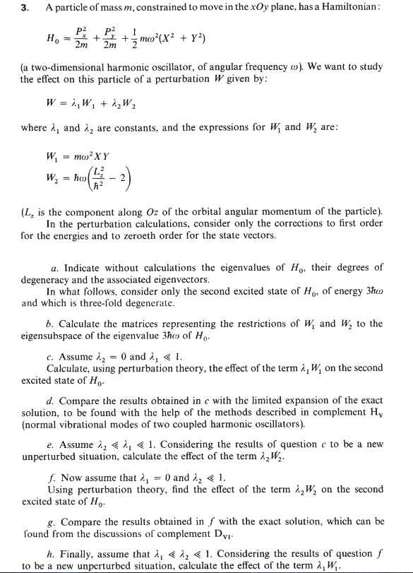 3. A particle of mass m, constrained to move in the | Chegg.com