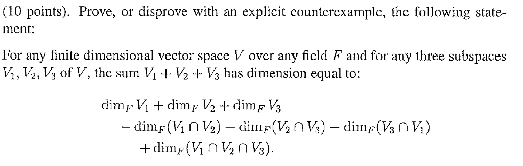 Solved (10 points). Prove, or disprove with an explicit | Chegg.com