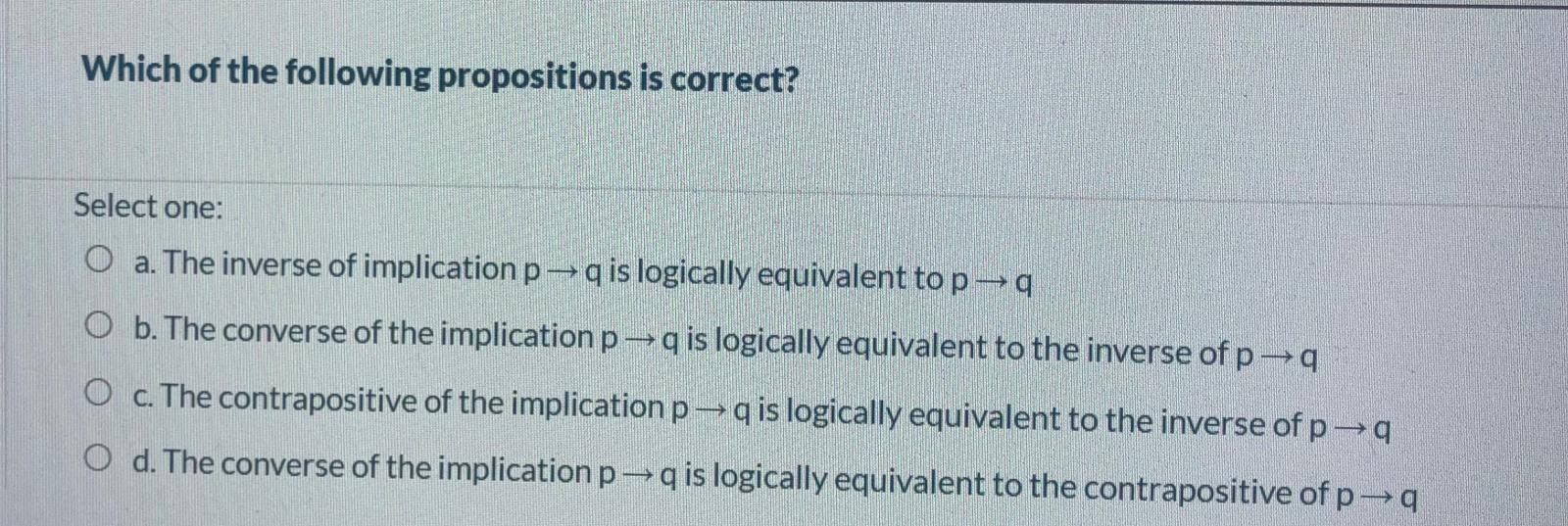 Solved Which of the following propositions is correct? | Chegg.com