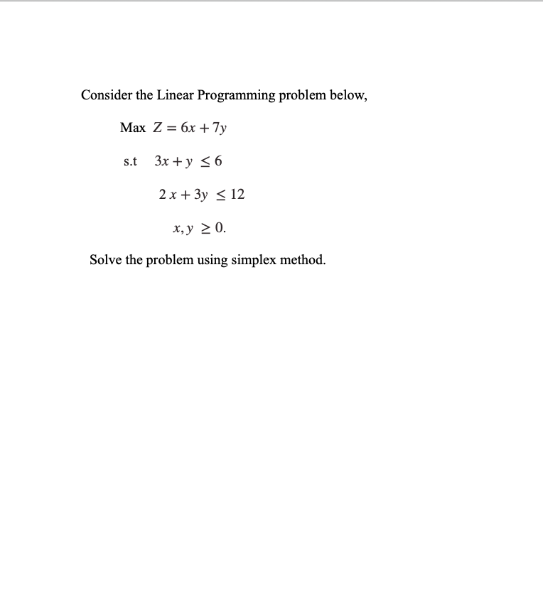 Solved Consider the Linear Programming problem below, Max Z | Chegg.com