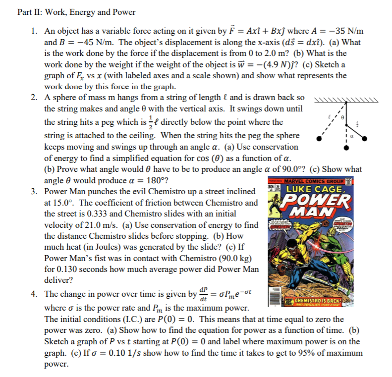 Solved ܠܠ Part II: Work, Energy and Power 1. An object has a | Chegg.com