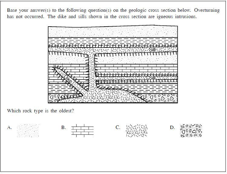 Solved A geologic cross section is shown below. 1 A B C D | Chegg.com