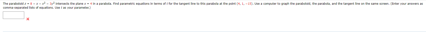 Solved comma-separated lists of equations. Use t as your | Chegg.com