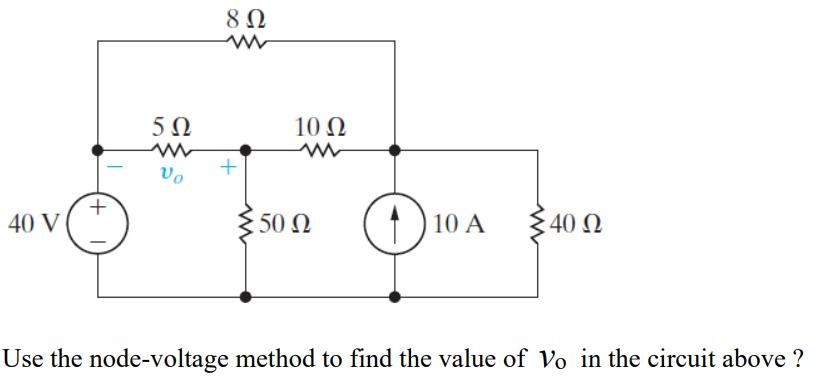 Solved Use the node-voltage method to find the value of v0 | Chegg.com