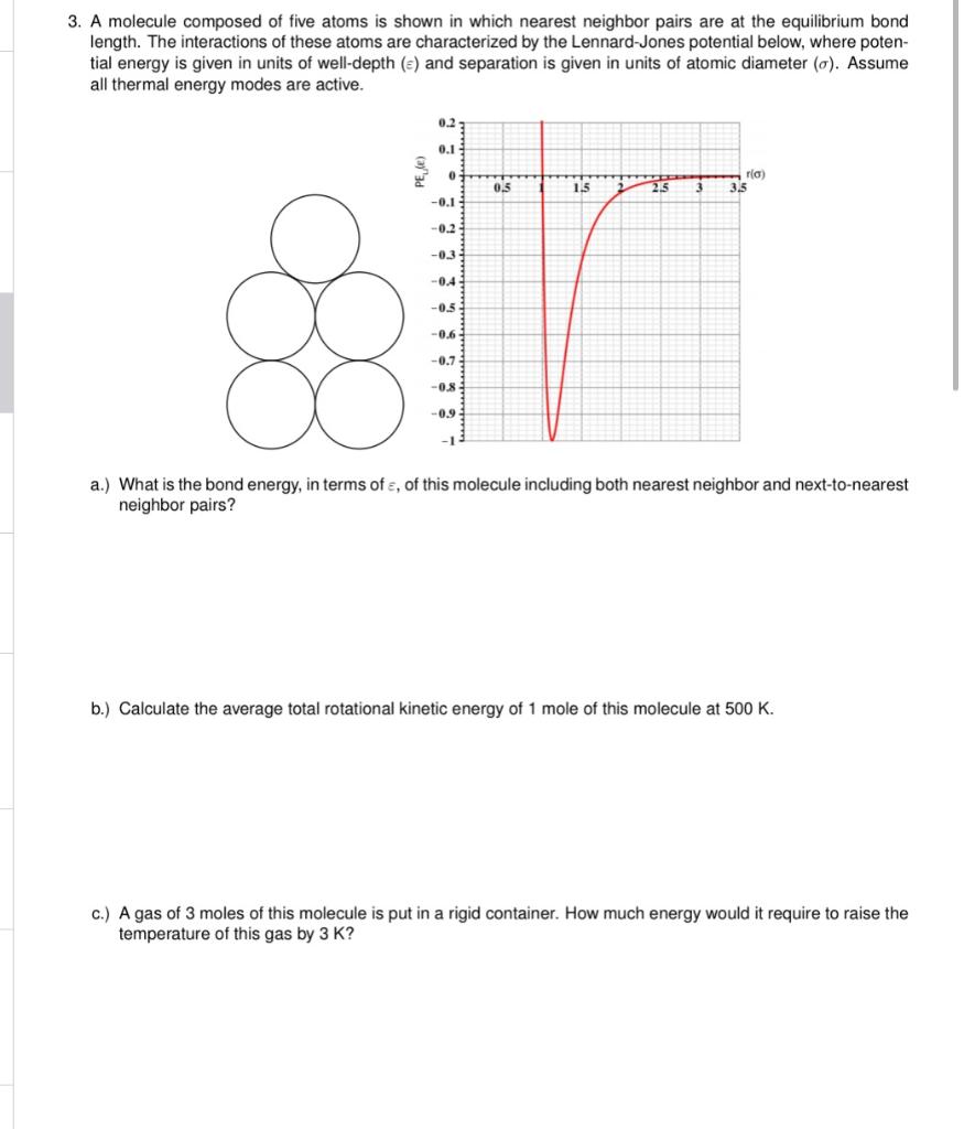 3. A molecule composed of five atoms is shown in | Chegg.com