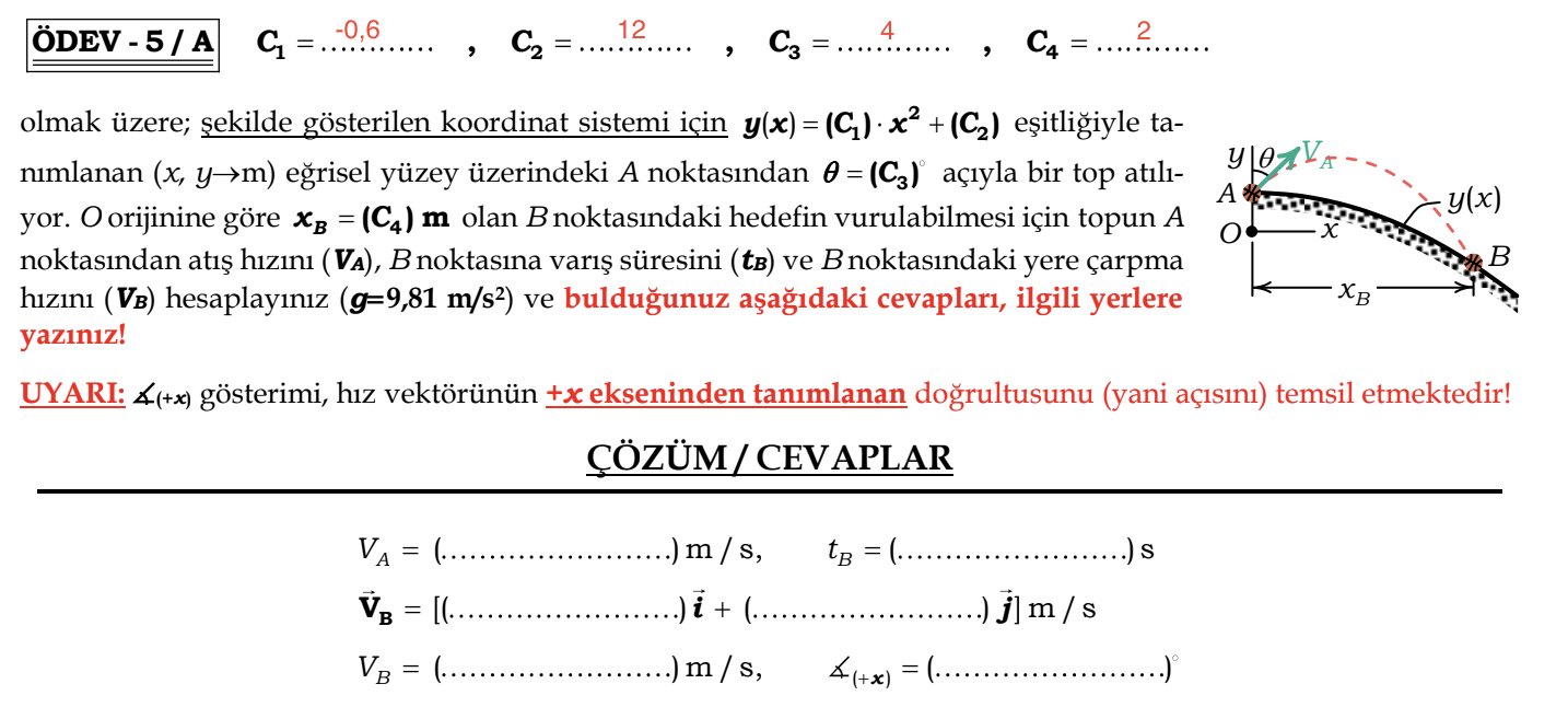 ÖDEV - 5 / A C1=…,0,6……,C2=…………,C3=…………,C4=………… olmak | Chegg.com