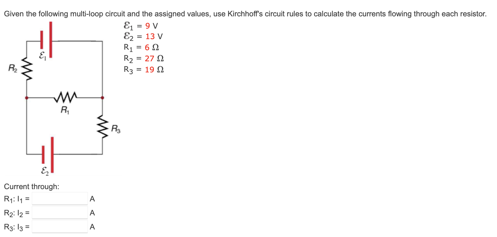 Solved Given the following multi-loop circuit and the | Chegg.com