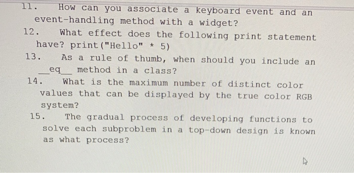 Solved How can you associate a keyboard event and an 1 | Chegg.com