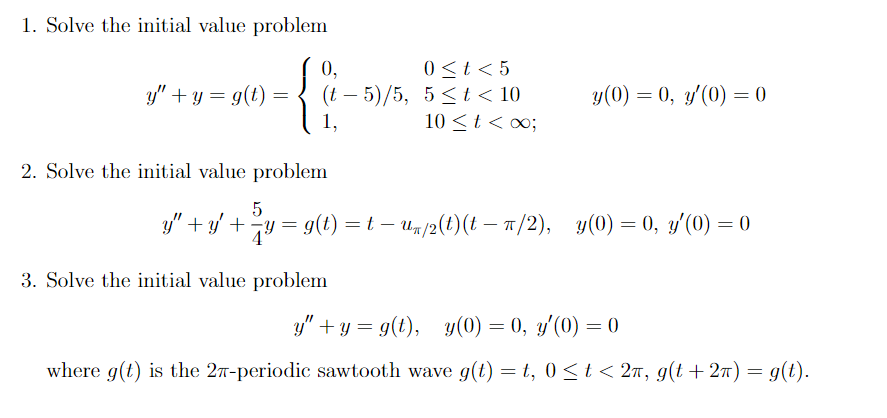 Solved 1. Solve the initial value problem | Chegg.com