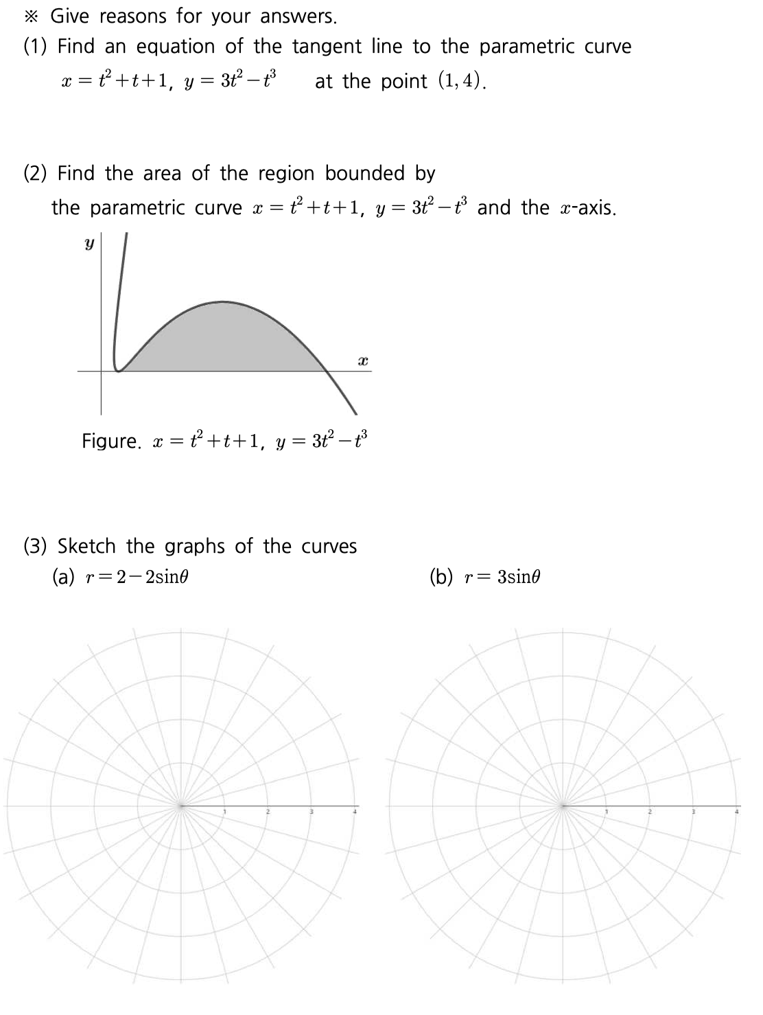 Solved ※ ﻿Give reasons for your answers.(1) ﻿Find an | Chegg.com