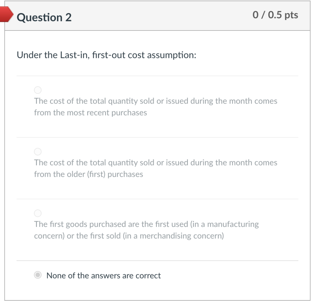 Solved Under the Last-in, first-out cost assumption: The | Chegg.com