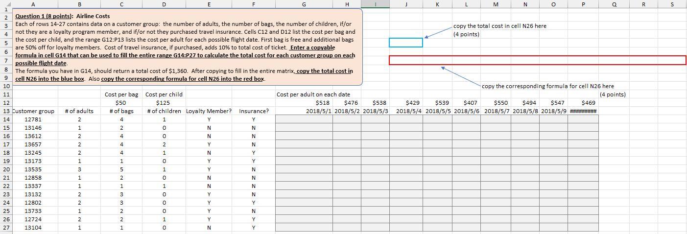 Please complete the question above in an excel | Chegg.com
