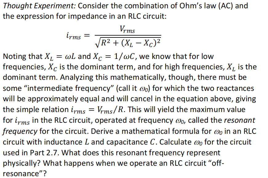 Solved Thought Experiment: Consider the combination of Ohm's | Chegg.com