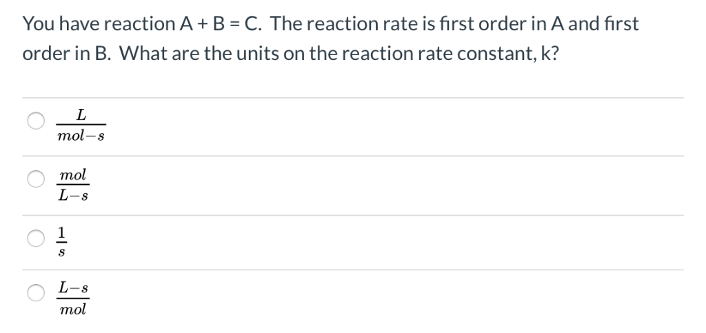 Solved + You have a reaction: A B C that is first order in | Chegg.com