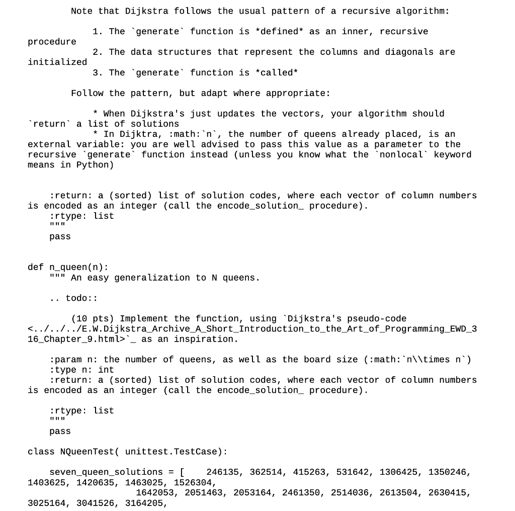 Write .py code for the following N-Queen | Chegg.com