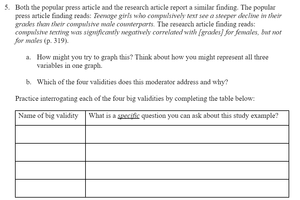 Solved Both the popular press article and the research | Chegg.com