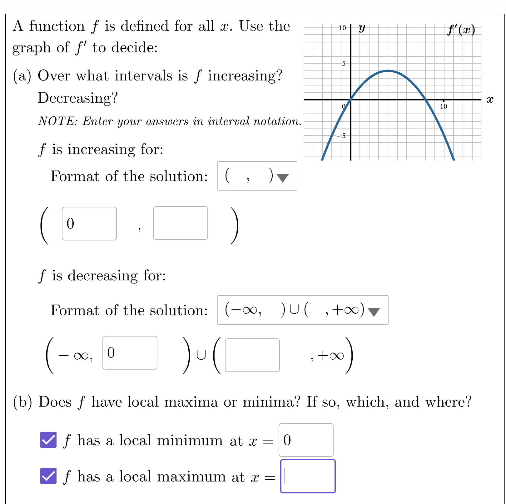 Solved A function f is ﻿defined for all x. ﻿Use thegraph | Chegg.com
