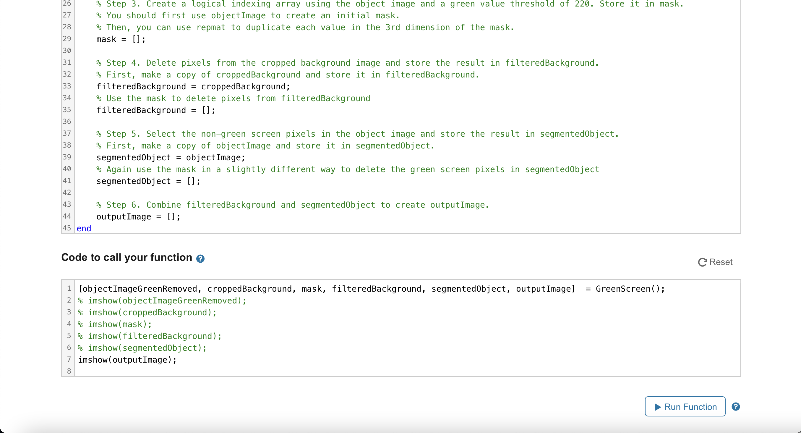 Solved IMIni-Project o (Green screen) Mini-Project 5: Green | Chegg.com