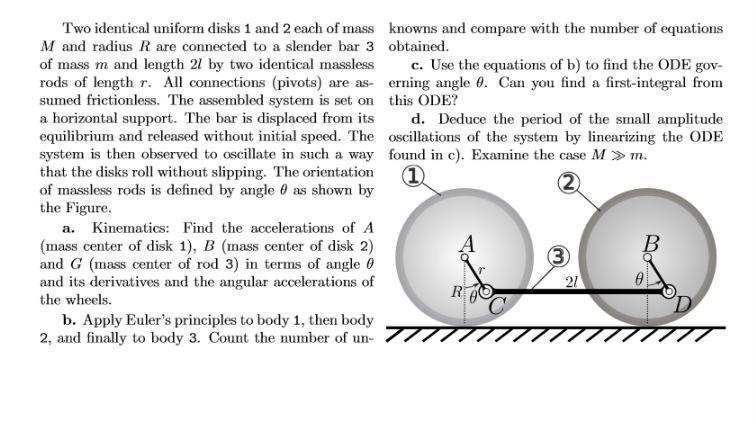 Solved Two identical uniform disks 1 and 2 each of mass | Chegg.com