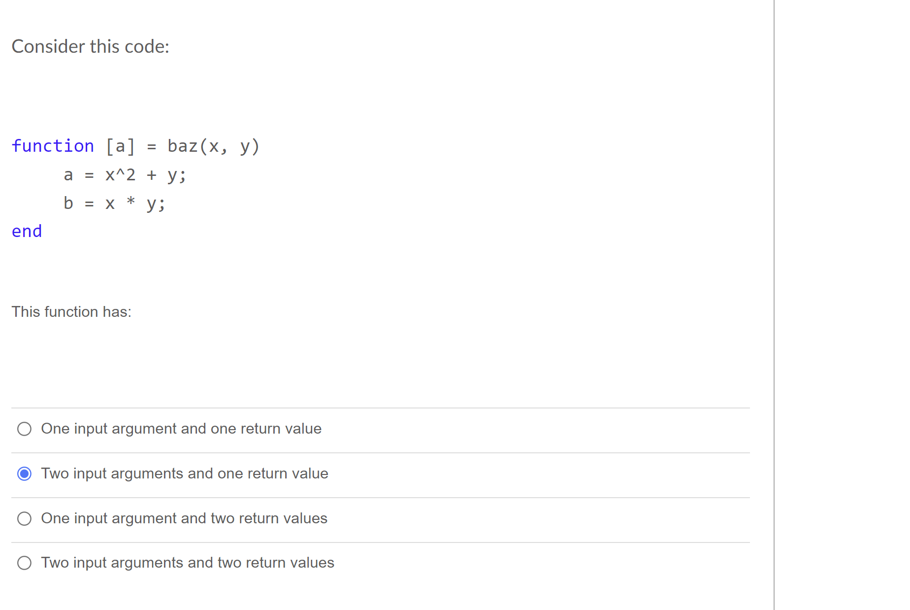 Solved Consider this code:function | Chegg.com