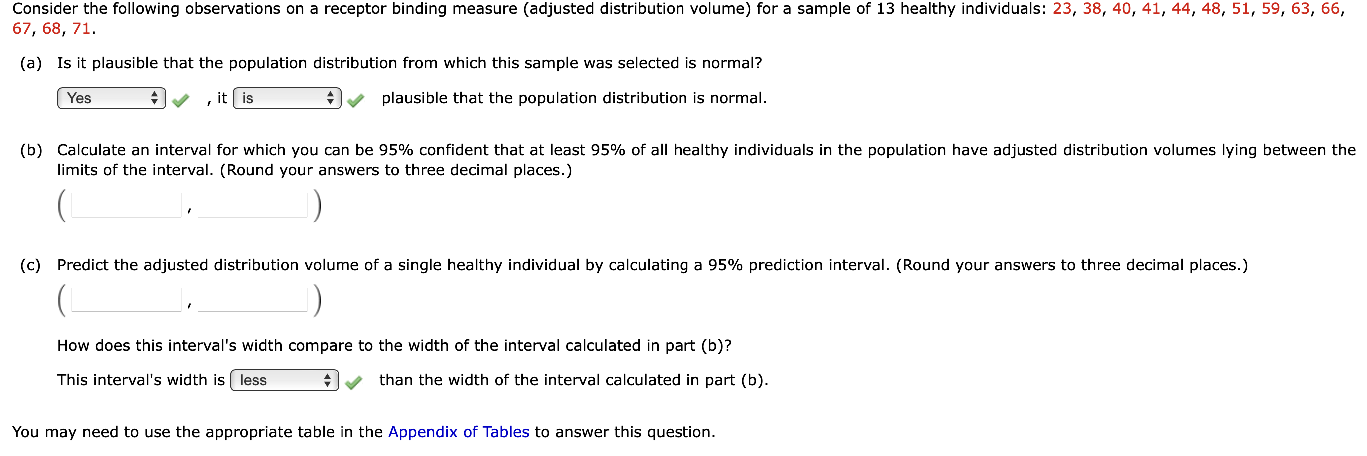 Solved b) Calculate an interval for which you can be 95% | Chegg.com