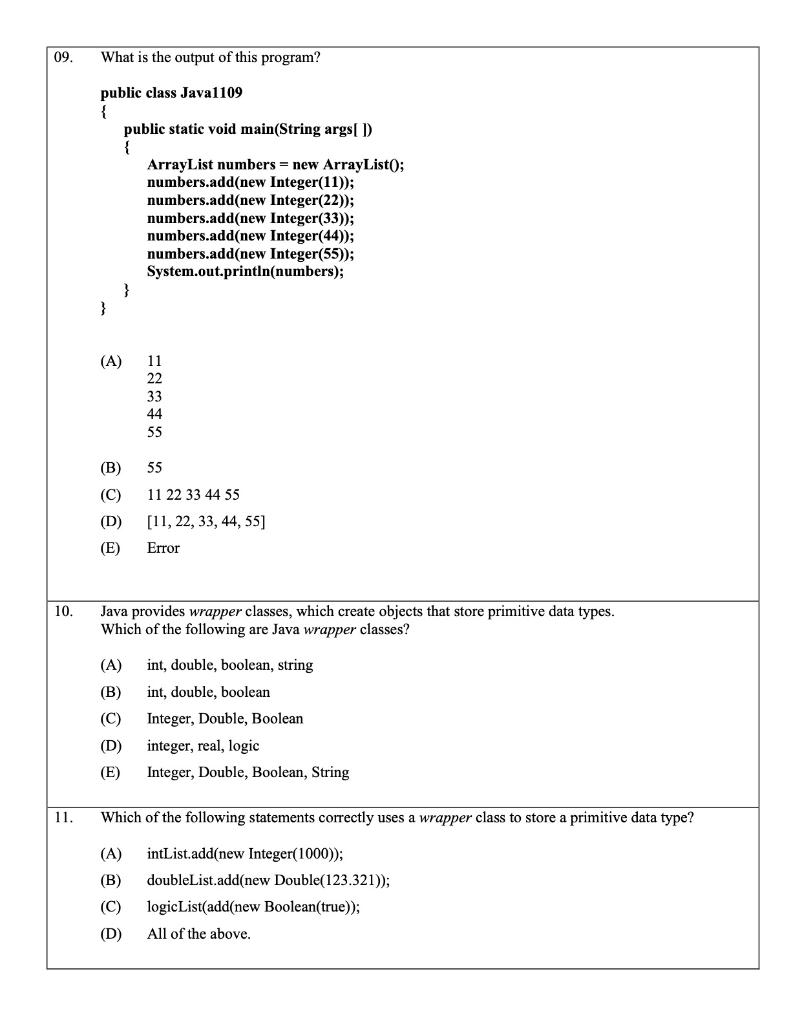 Solved 09 What Is The Output Of This Program Public Class 