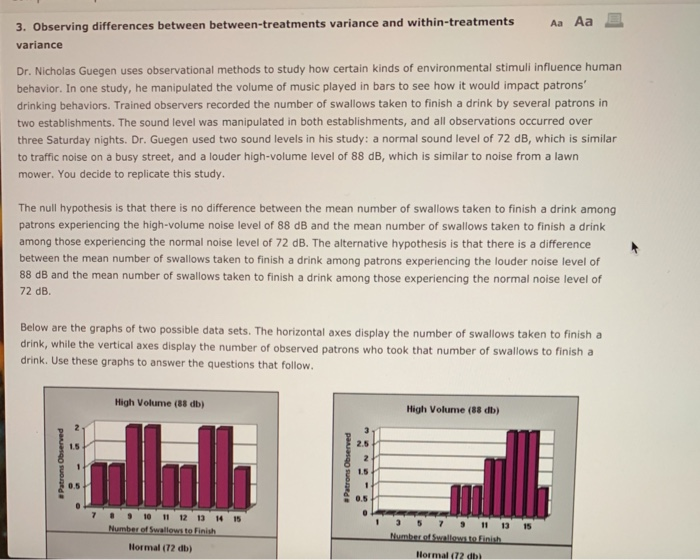 Solved 3. Observing differences between between-treatments | Chegg.com