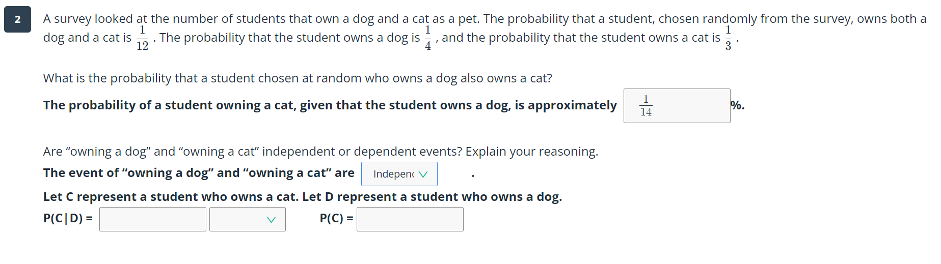 Solved N A survey looked at the number of students that own | Chegg.com
