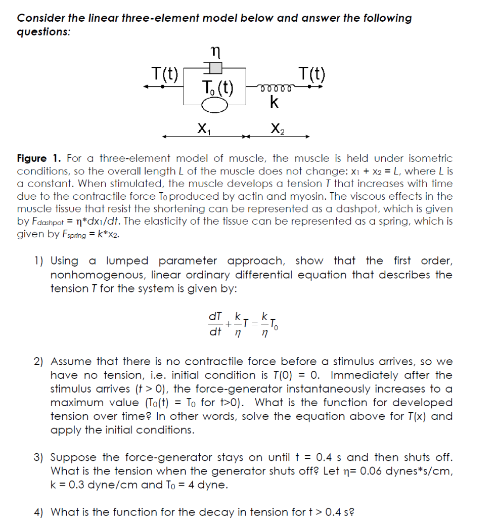 Consider the linear three-element model below and | Chegg.com