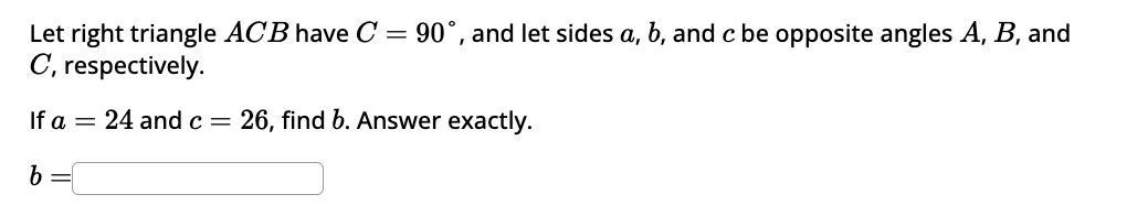 Solved Let right triangle ACB have C=90°, ﻿and let sides | Chegg.com