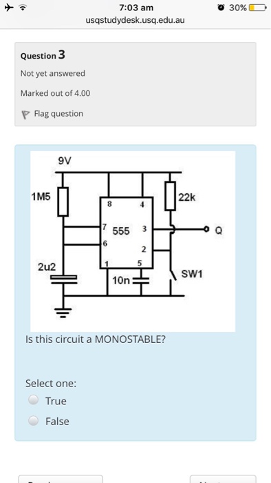 Solved 7:03 am usqstudydesk.usq.edu.au Question Not yet | Chegg.com
