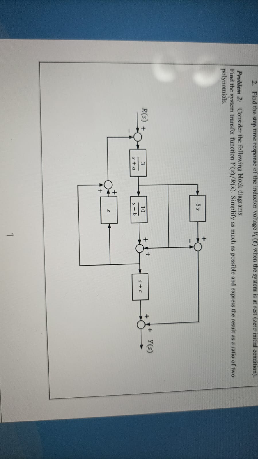 Solved Find the step time response of the inductor voltage | Chegg.com