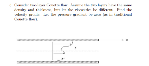 Solved 3. Consider two-layer Couette flow. Assume the two | Chegg.com