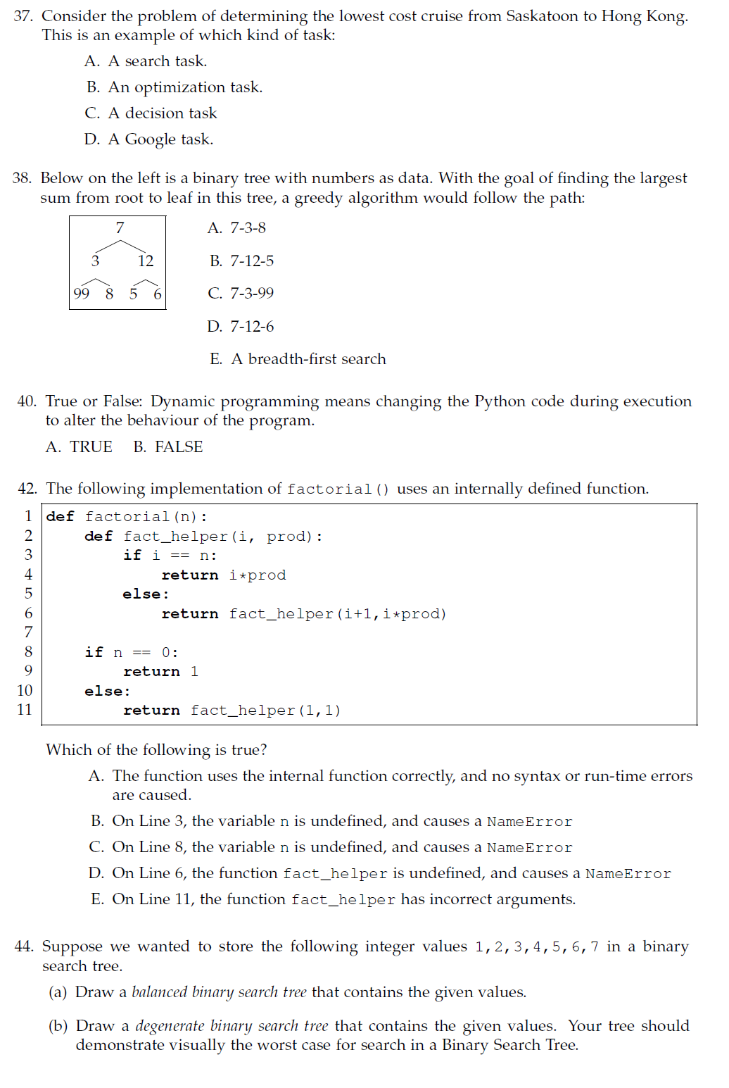 Solved Solve these questions and write down why you chose | Chegg.com