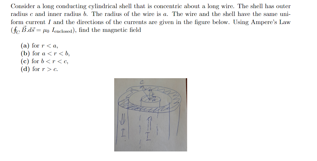 Solved Consider a long conducting cylindrical shell that is | Chegg.com