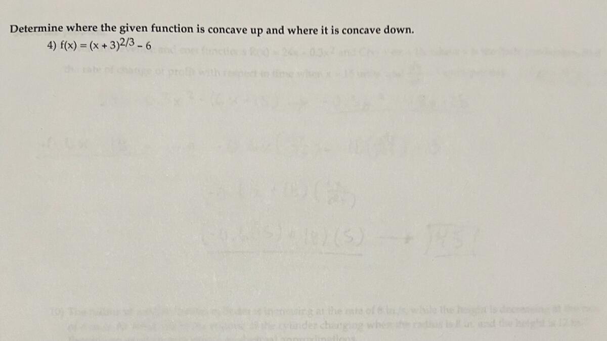 Solved Determine where the given function is concave up and | Chegg.com