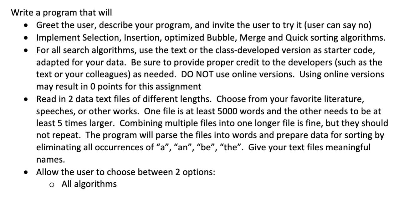 Solved Write a program that will - Greet the user, describe | Chegg.com