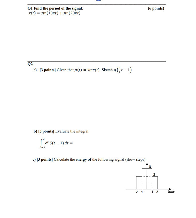 Solved pls solve it on paper with steps , ﻿Signals and | Chegg.com