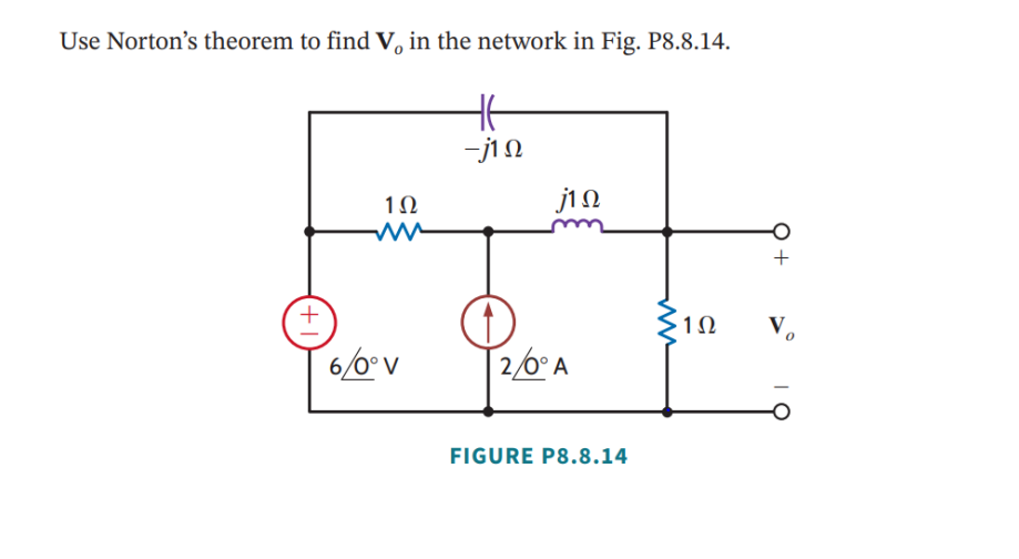 Solved Use Norton's theorem to find Vo in the network in | Chegg.com