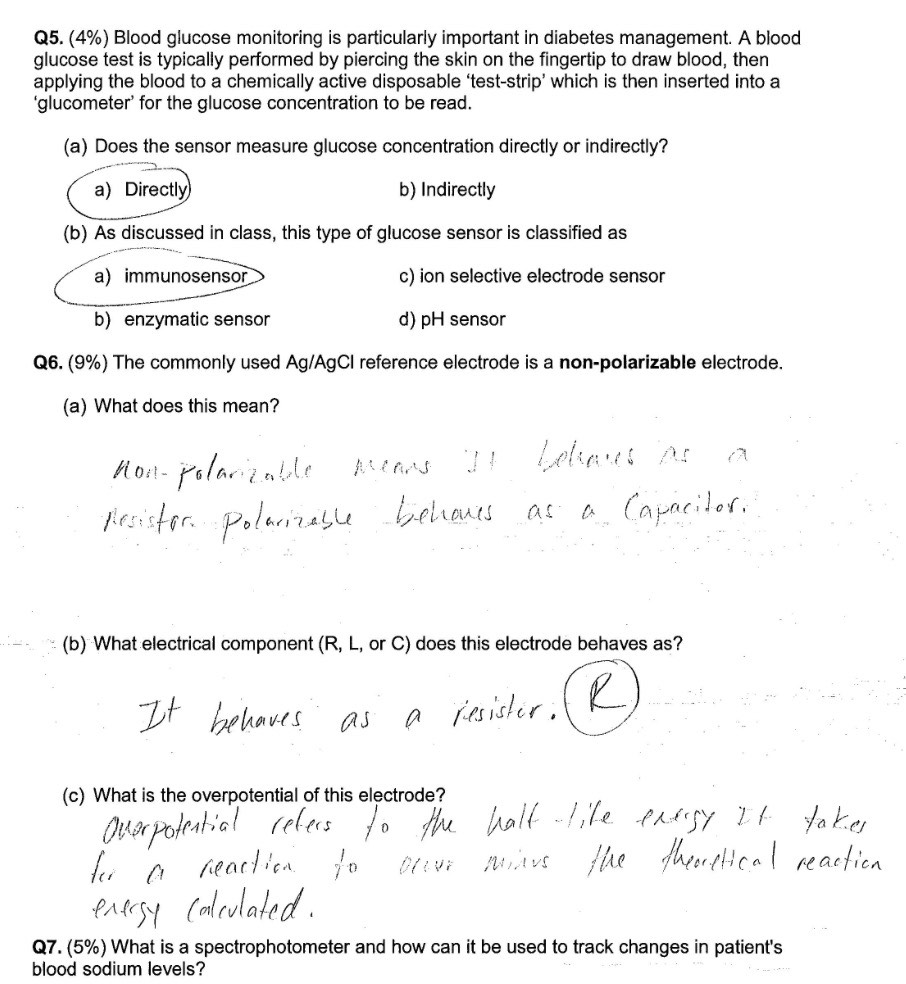 Solved Q5. (4\%) Blood glucose monitoring is particularly | Chegg.com