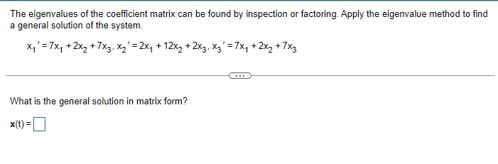 The eigenvalues of the coefficient matrix can be | Chegg.com